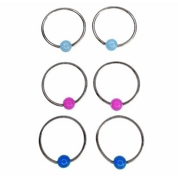 Jewelry Set of 3 -16G Silver Captive Bead Hoop Nipple Rings | Grailed