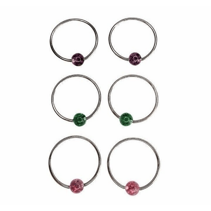 Jewelry Set of 3 -16G Silver Captive Bead Hoop Nipple Rings | Grailed