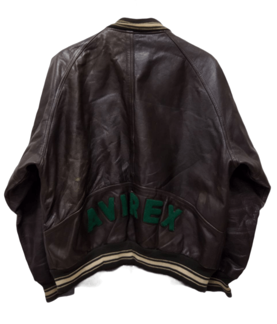 Avirex × Avirex Varsity Jacket × Rare Rare!! Vintage AVIREX Type A-2 Spell Out Leather Jacket ...