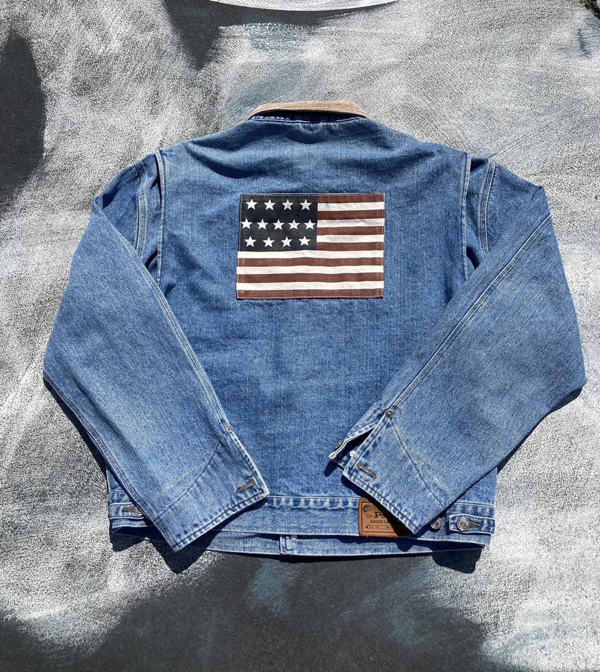 Polo Ralph Lauren × Vintage Vintage Ralph Lauren USA Flag Denim Jacket ...