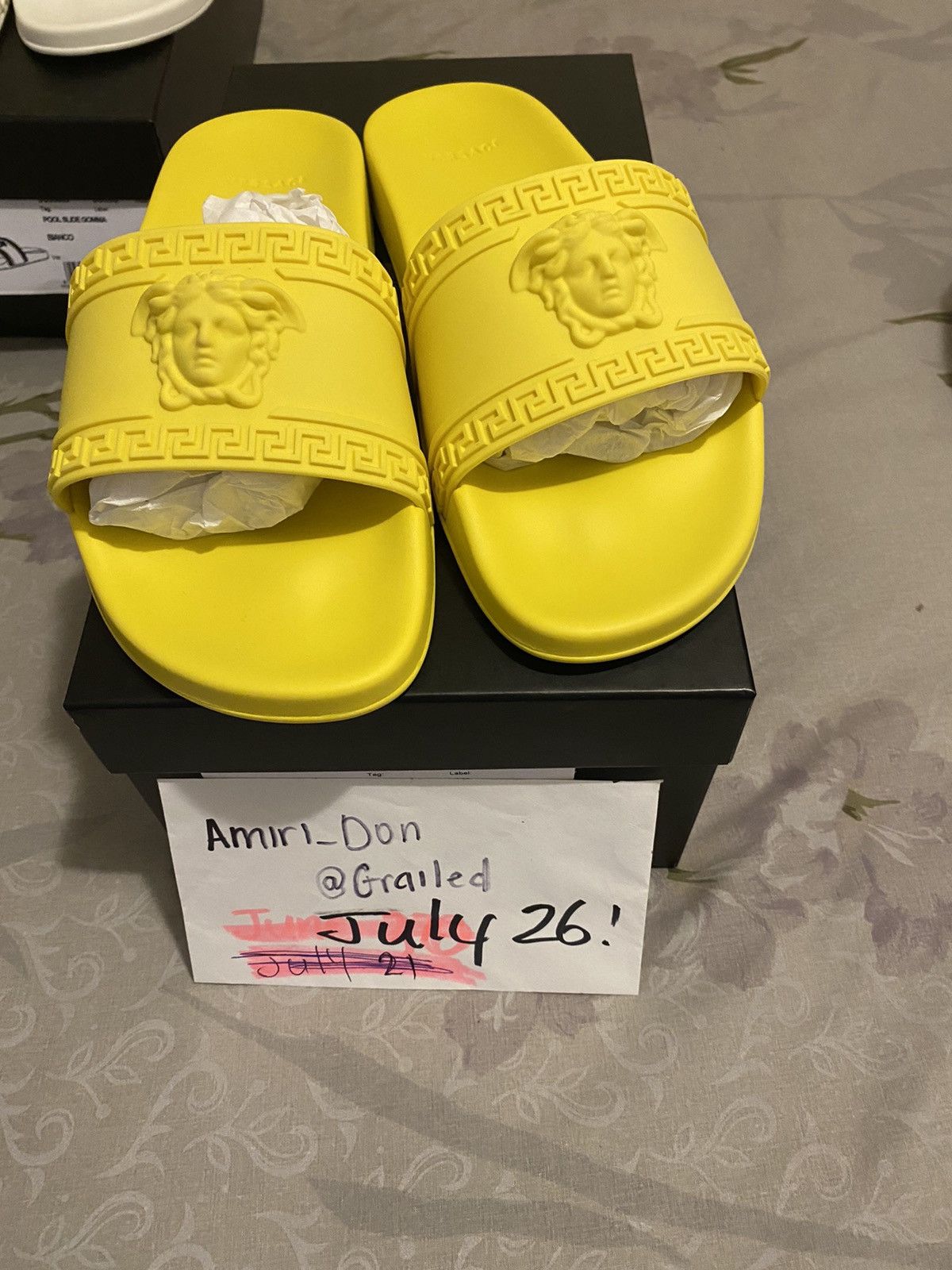 Versace Versace Medusa Pool Slides Yellow | Grailed