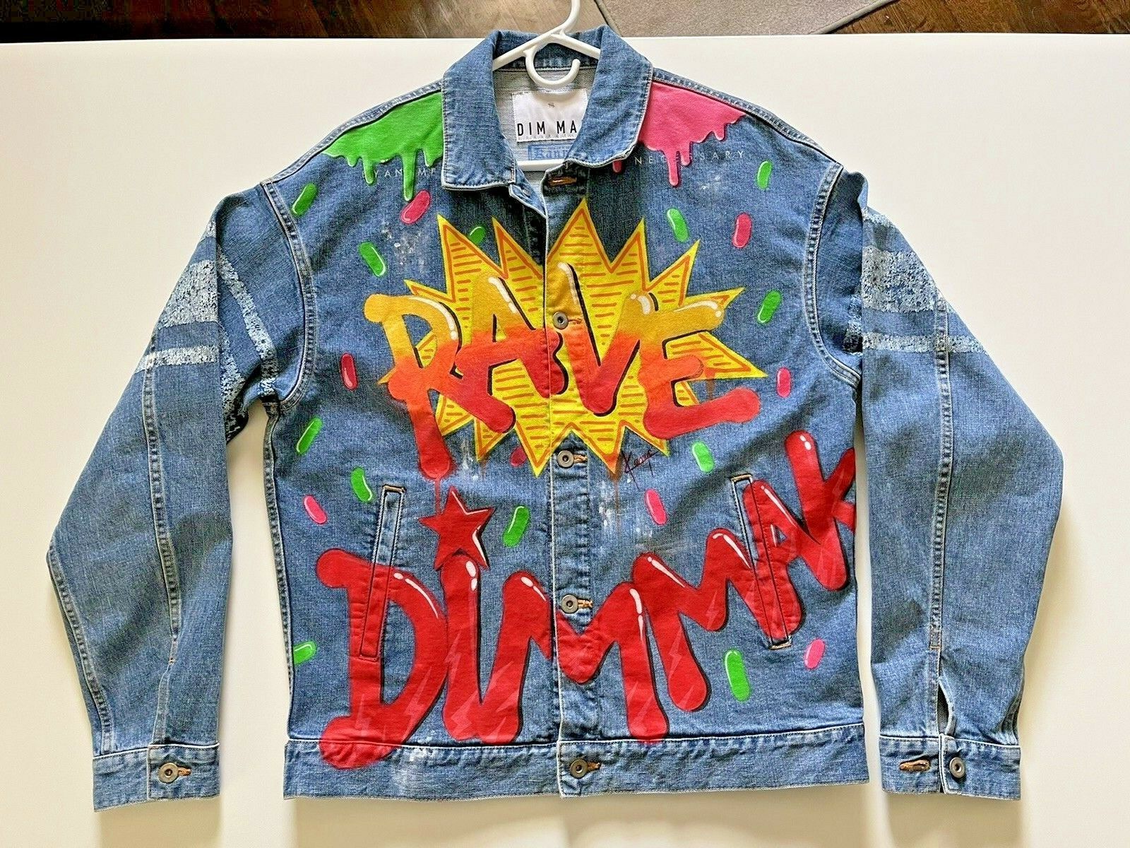 Other RAVE DENIM JACKET Hand Painted Jacket by Steve Aoki 1 of 1 | Grailed