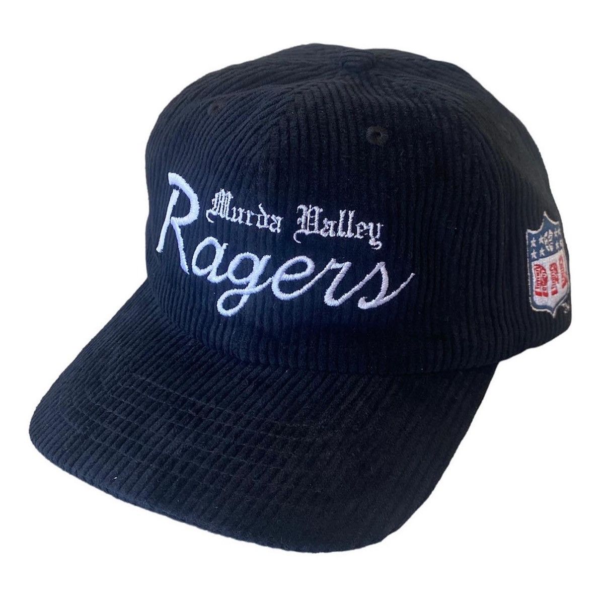 Streetwear “Ragers” script corduroy SnapBack | Grailed