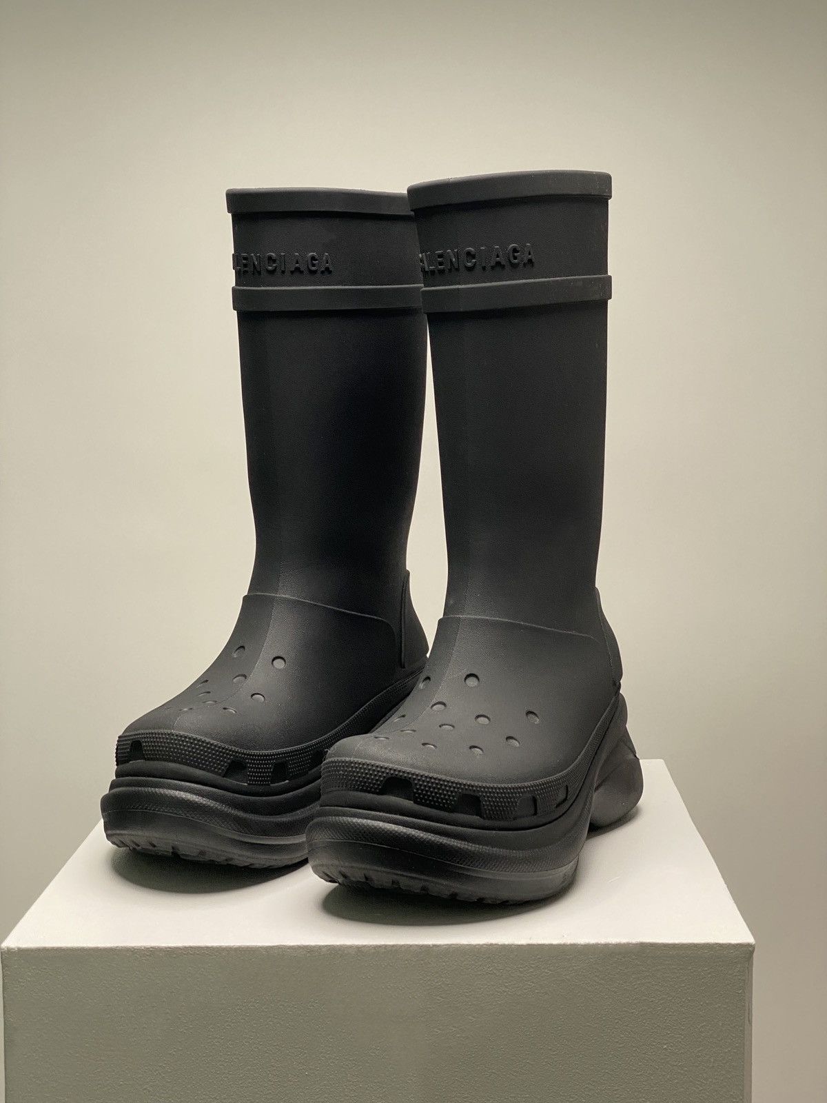 Balenciaga × Crocs Balenciaga Croc Boots | Grailed