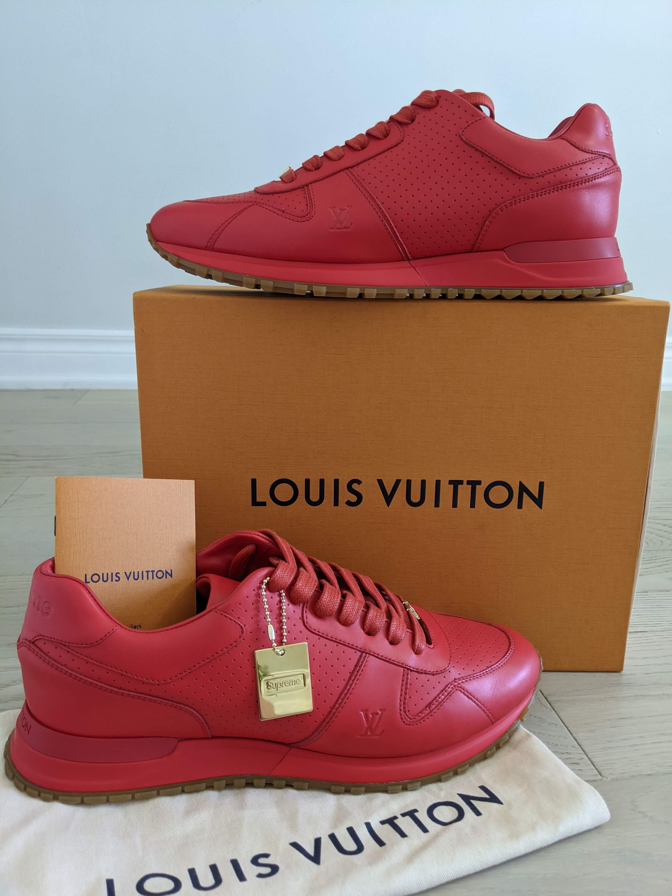 Supreme Louis Vuitton Supreme Run Away Red Sneaker | Grailed