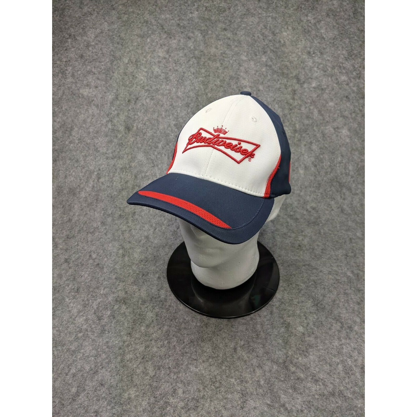 Budweiser Budweiser Baseball Cap Fitted Red White Blue Logo Hat | Grailed