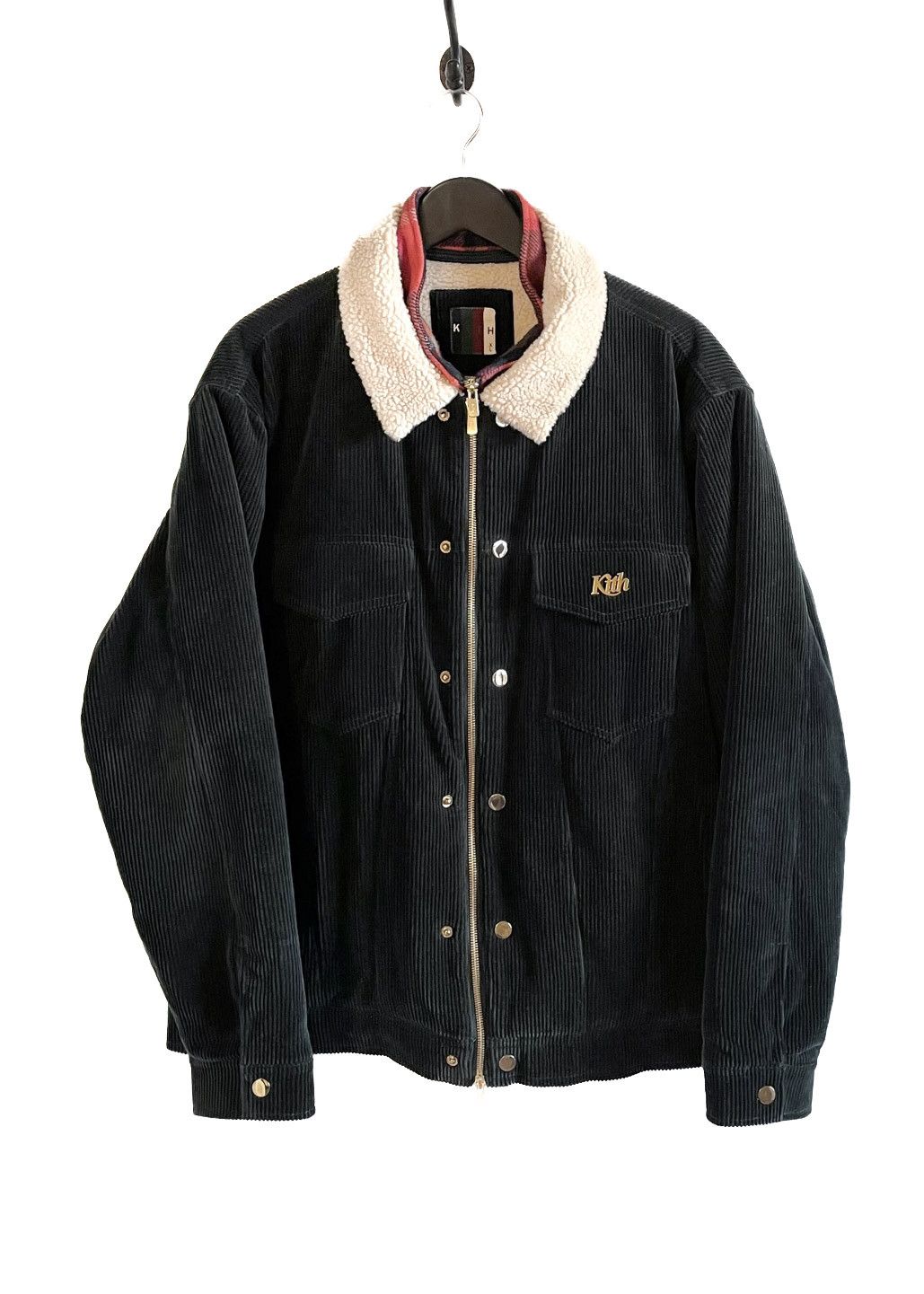 Kith Kith Laight Green Corduroy and Shearling Jacket | Grailed