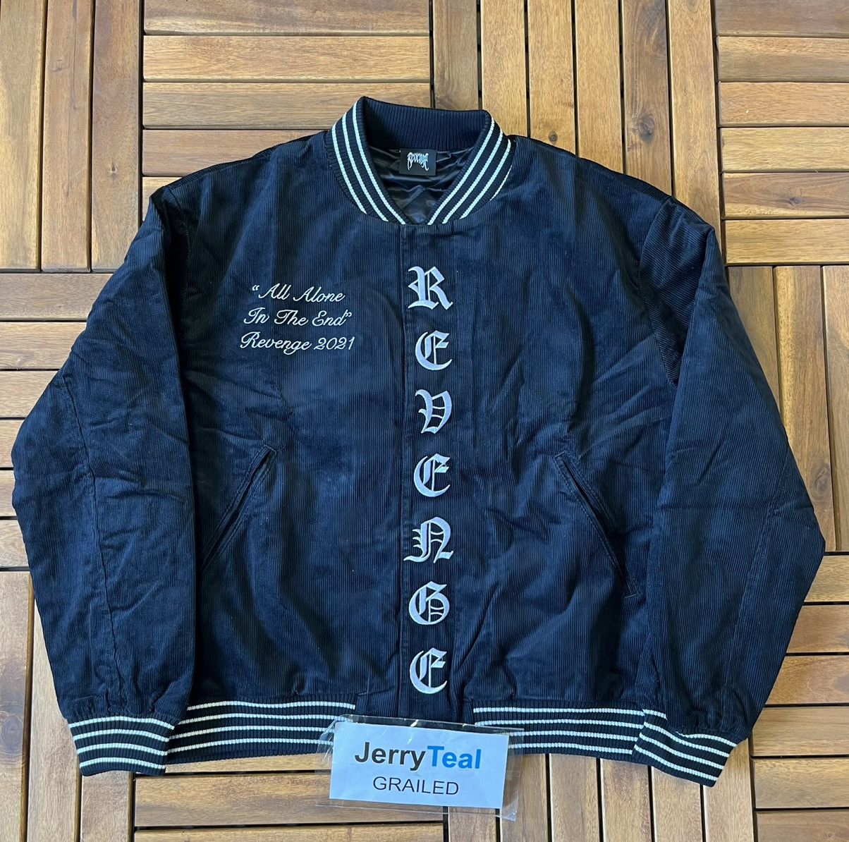 Revenge Revenge Crosshair Corduroy Bomber Jacket Black Medium | Grailed