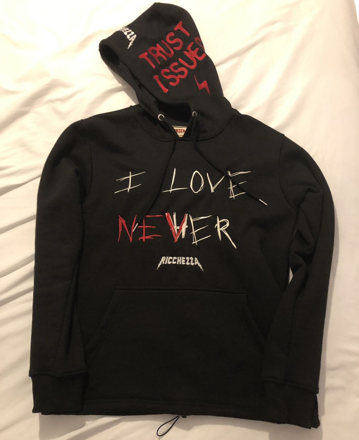 Designer × Streetwear Ricchezza I Love Nevher Hoodie | Grailed