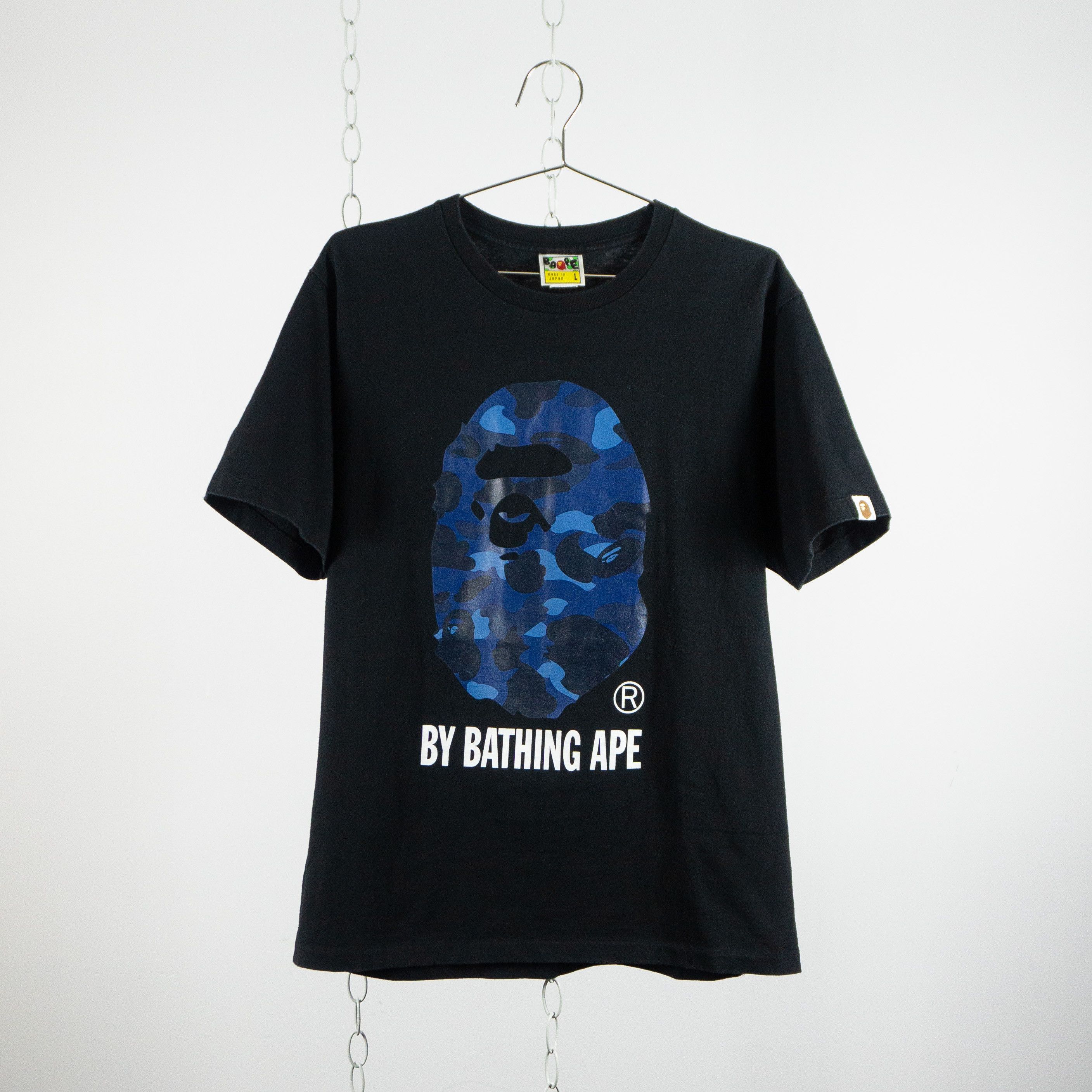 Bape Made in Japan/ blue camo ape head print t-shirt | Grailed