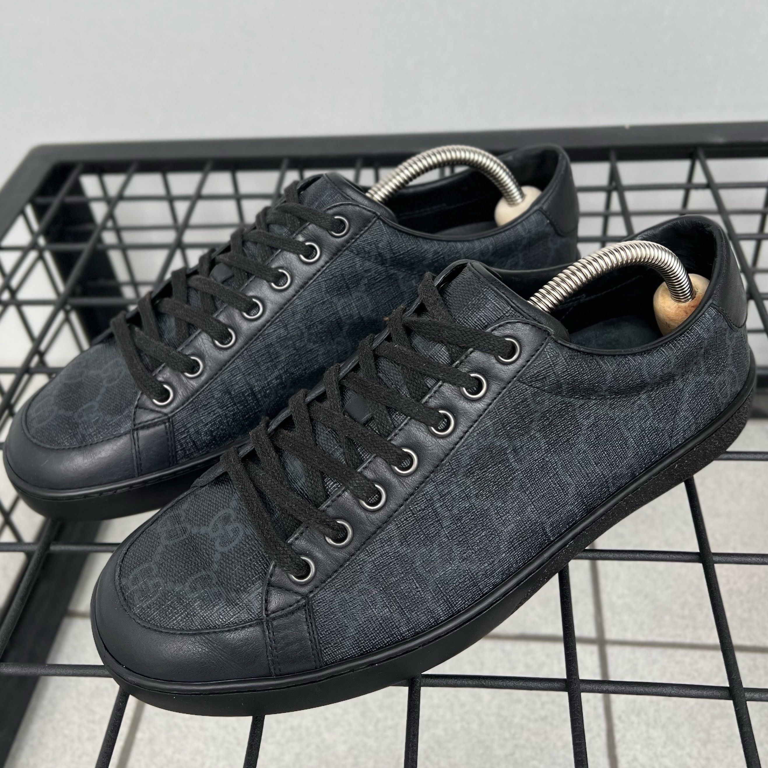 Gucci Ace Brooklyn low top sneakers graphite GG monogram | Grailed