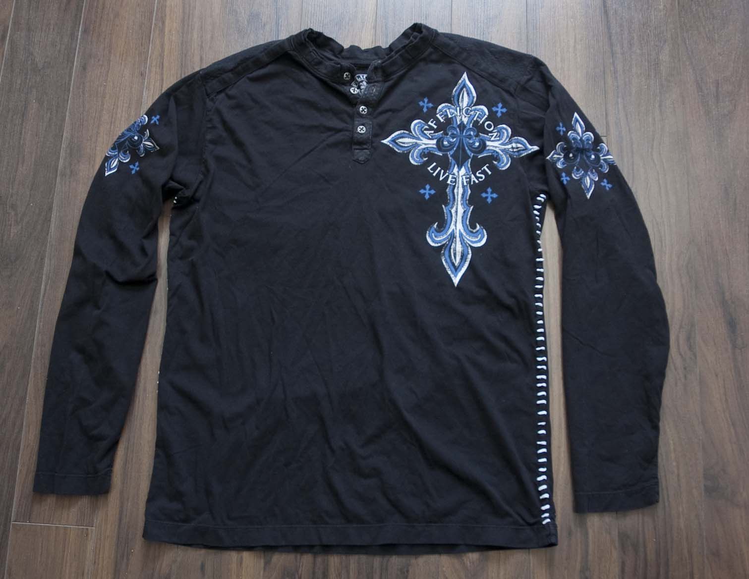 Affliction × Streetwear Affliction Live Fast T Shirt Long Sleeve Logo ...