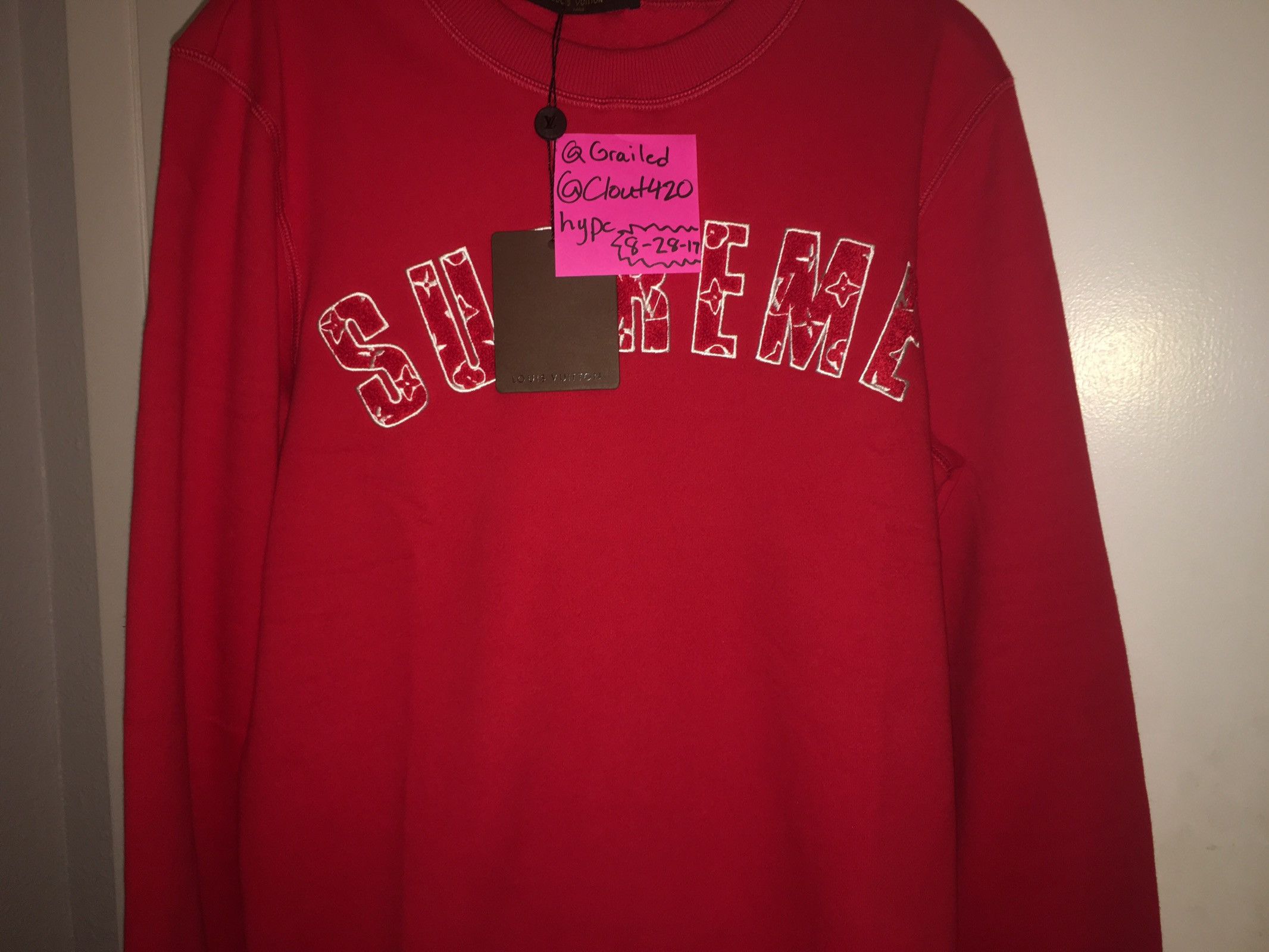 Louis Vuitton × Supreme Lv x Supreme Crew neck | Grailed