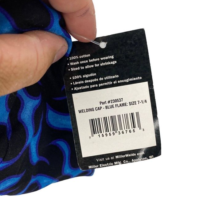 Hats NEW Miller Welding Cap Blue Black Flames Hat 7 1/4 NEW TAGS | Grailed
