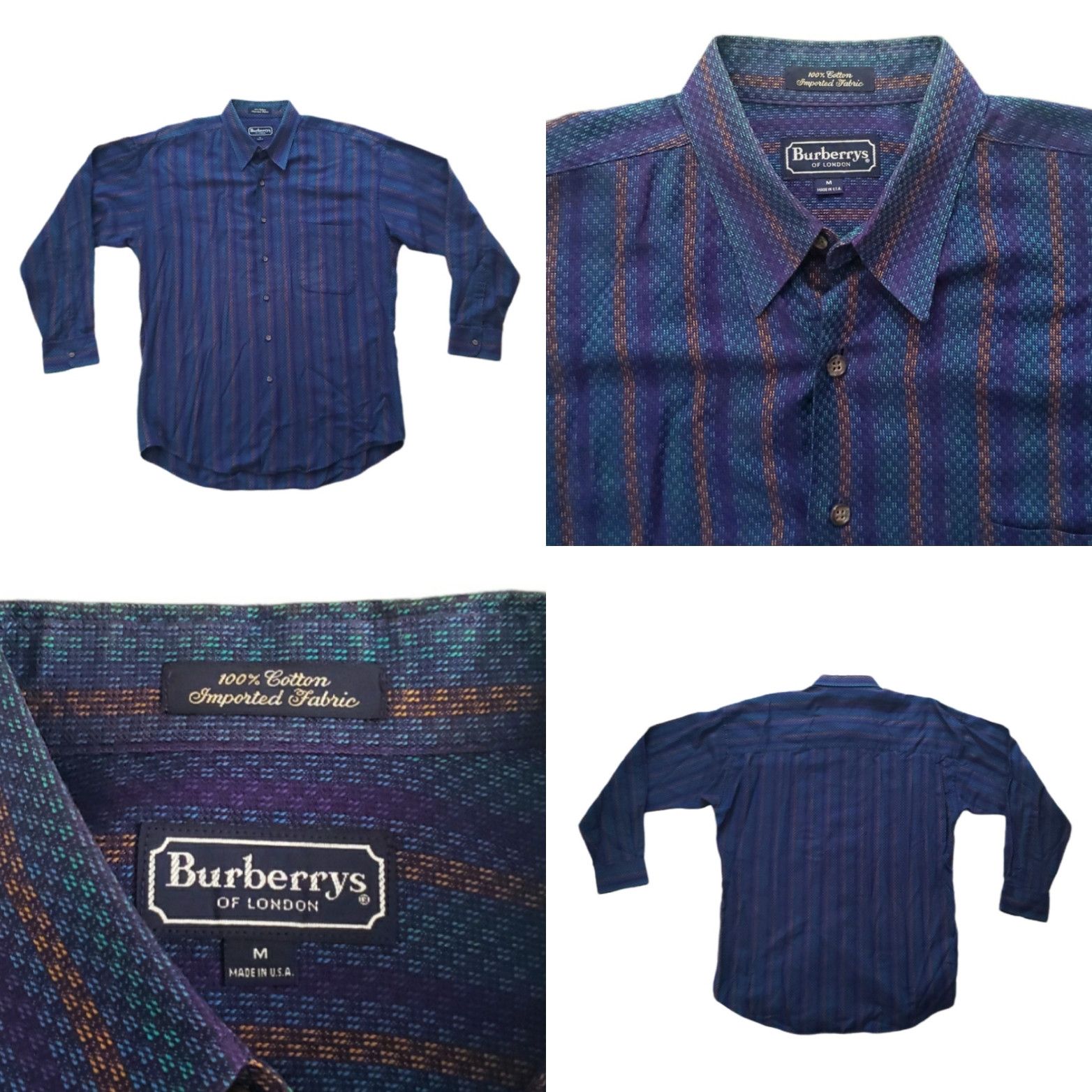 Vintage VTG 80s Burberrys of London Plaid Oxford Striped USA Made | Grailed