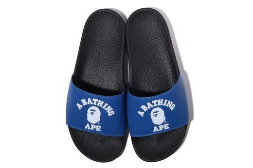 Bape BAPE COLLEGE SLIDES BLUE SIZE 7 | Grailed