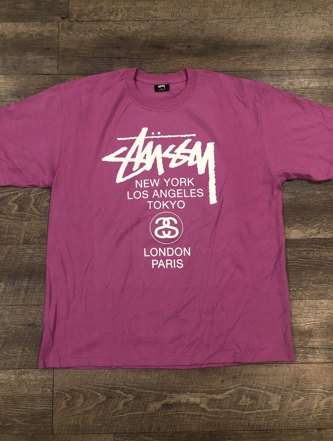 Rare × Streetwear × Stussy Rare Stussy World Tour Pink Tee Shirt Size ...