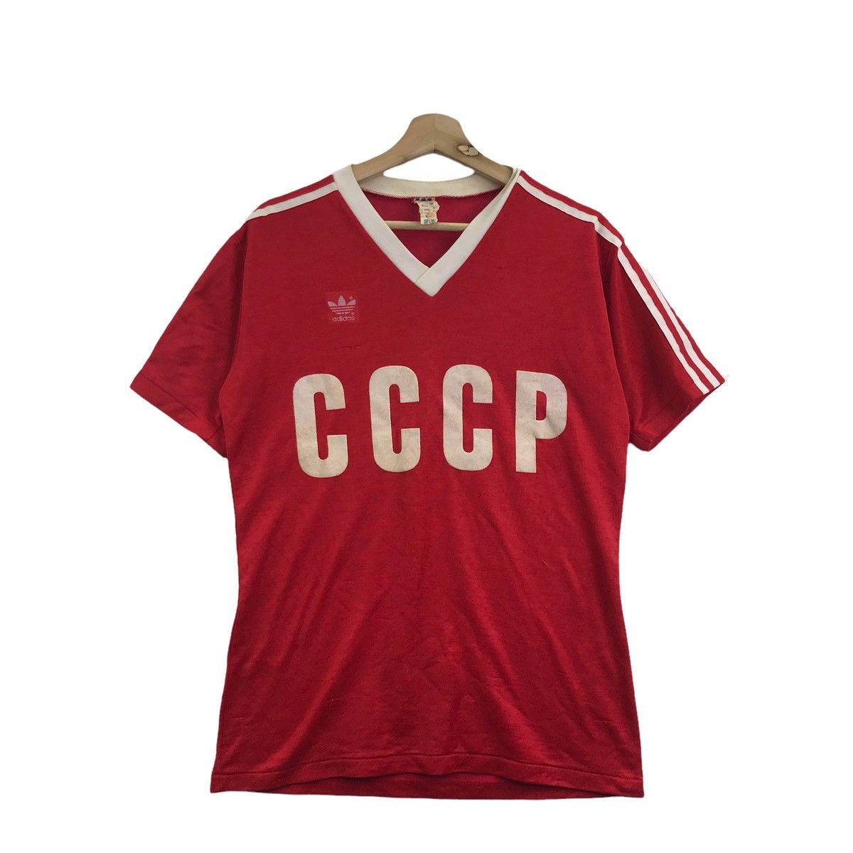 Adidas Vintage 80s ADIDAS CCCP RUSSIA Ussr Home Football RedJersey ...
