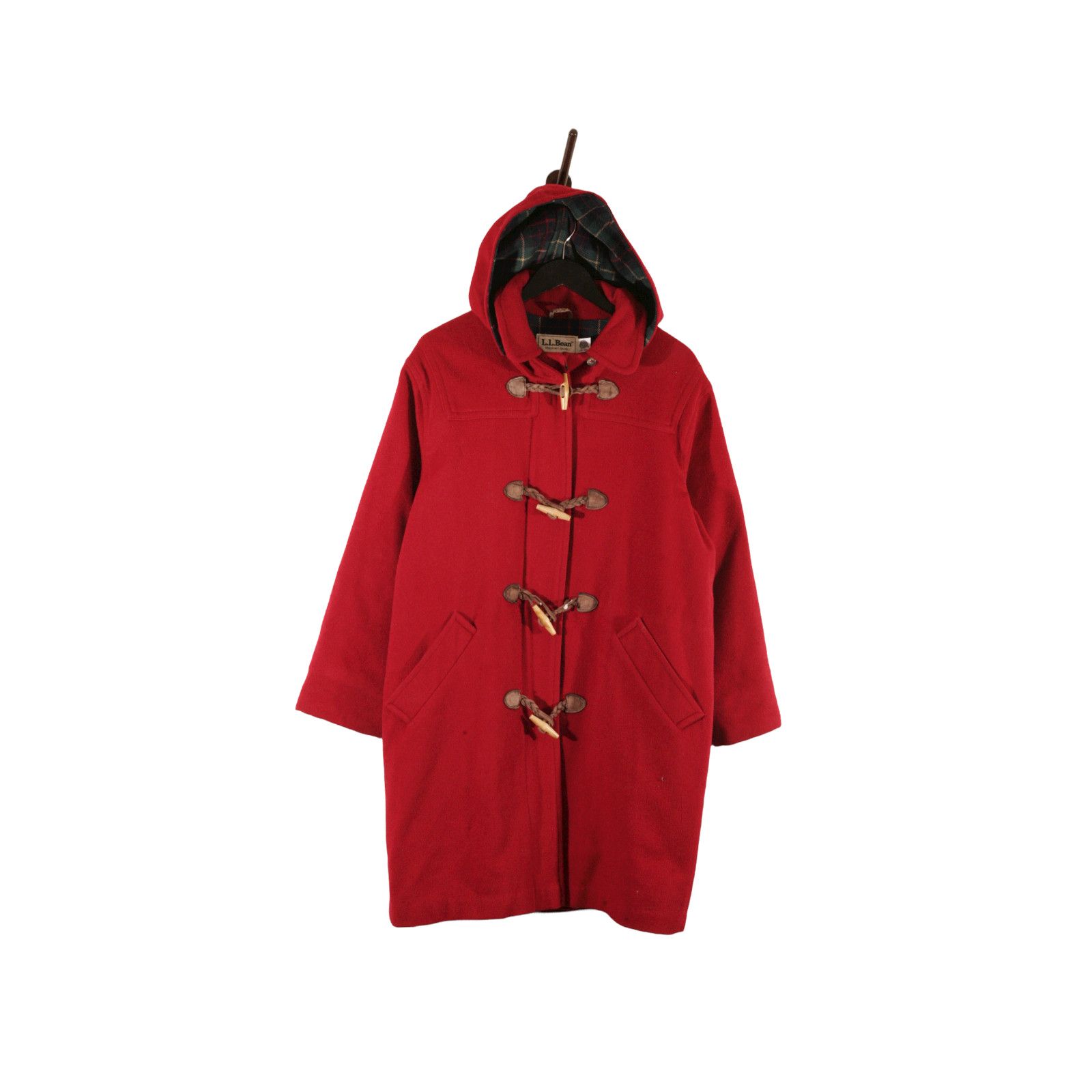 L.L. Bean Womens Hooded Toggle Duffle Coat Jacket Blanket Lined USA 10 ...