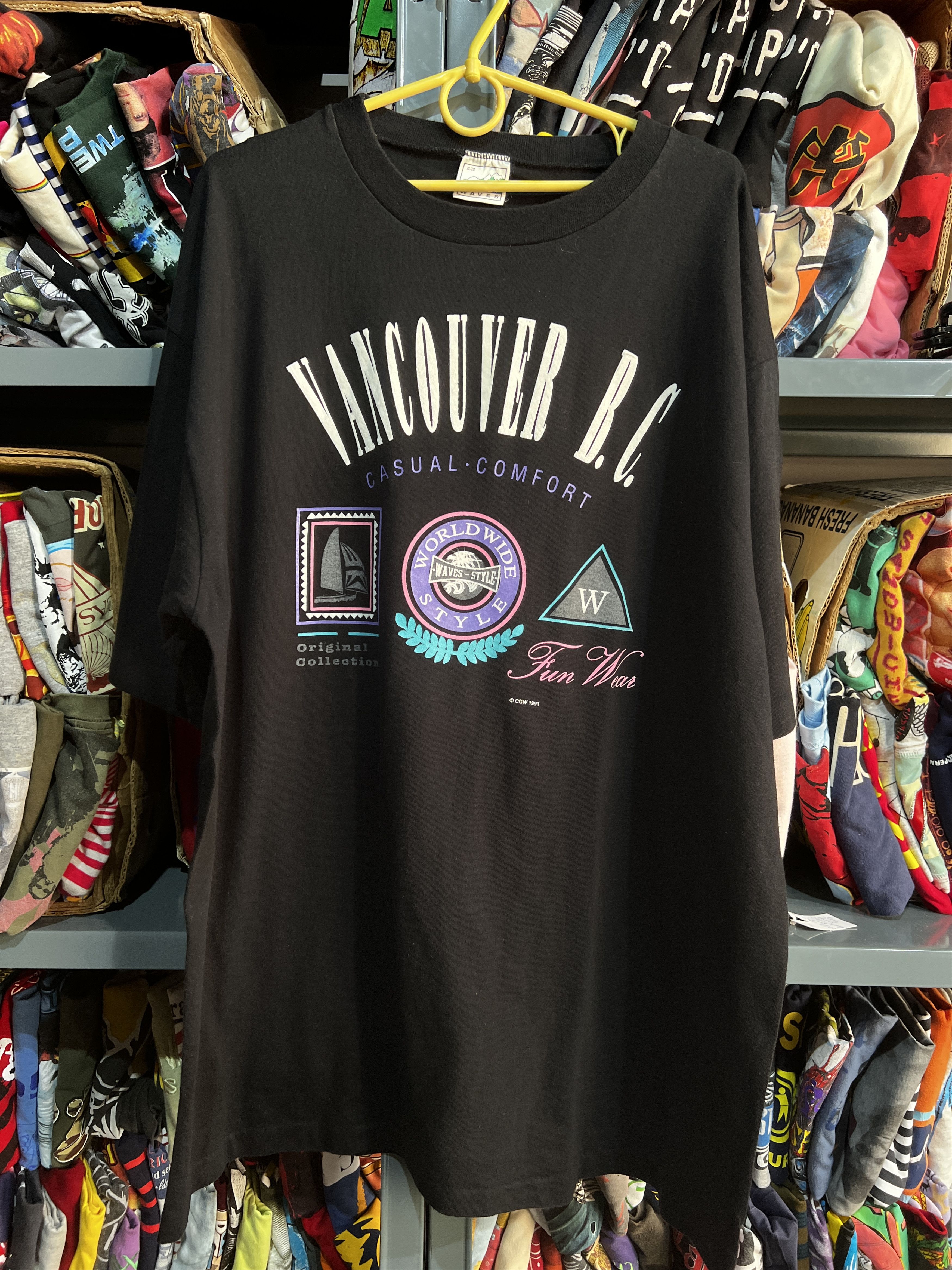 Art × Streetwear × Vintage Vintage 90s Vancouver BC tee 1991 waves t ...