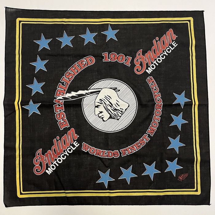 Vintage Vintage 80s 90s indian Motorcycle Bandana | Grailed