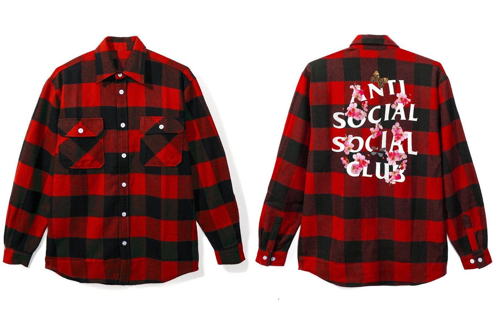 Anti Social Social Club DS White ASSC KKOCH Red Flannel Bape Supreme ...