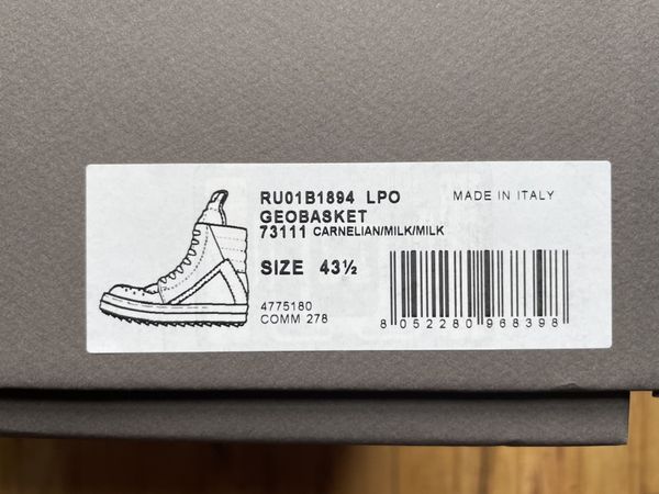 Rick Owens Rick Owens red Geobaskets | Grailed