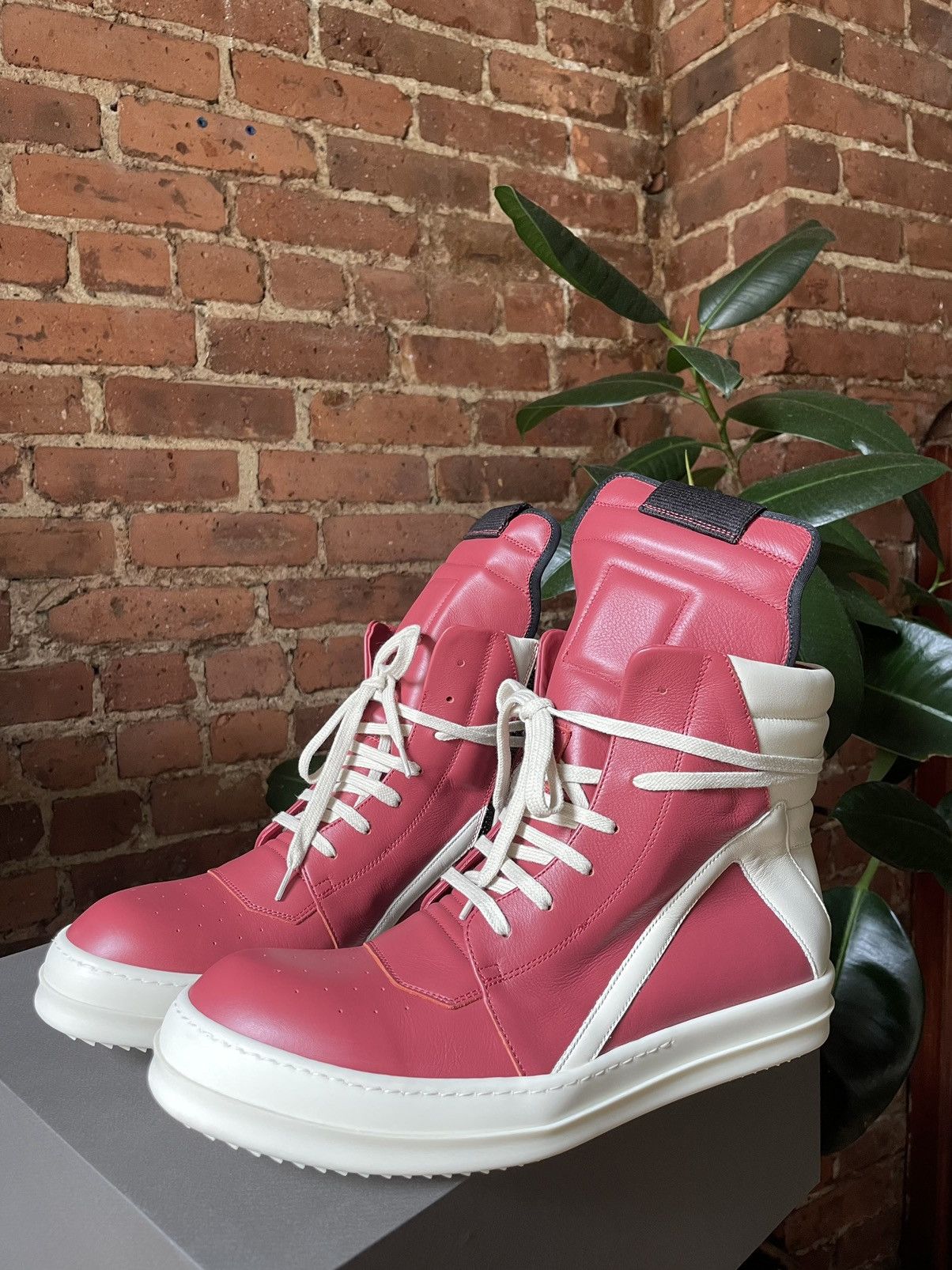 Rick Owens Rick Owens red Geobaskets | Grailed