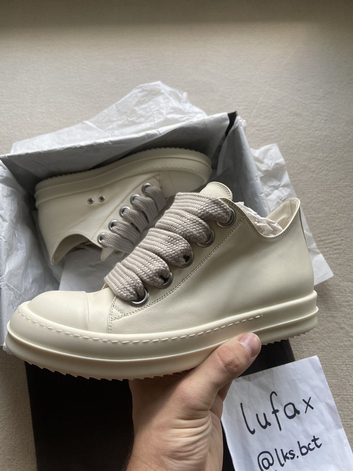 Rick Owens NEW | SS22 FOGACHINE FATJACE JUMBO RAMONES LOW MILK MAINLINE ...