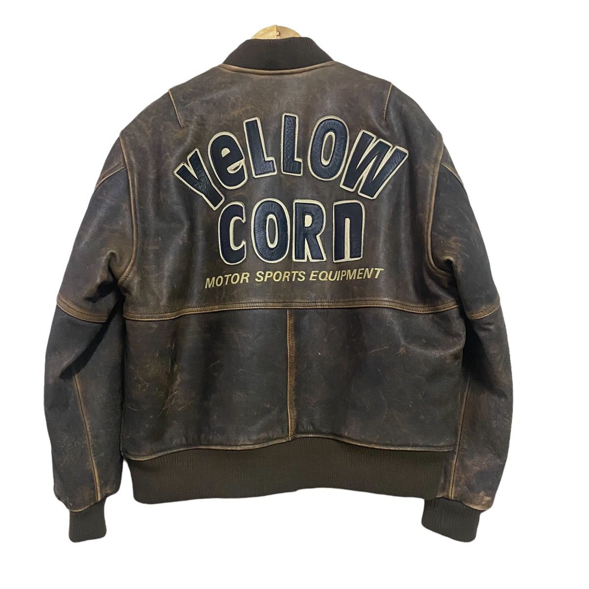Japanese Brand × YELLOW CORN Vintage Yellow Corn Bomber Leather Jacket ...
