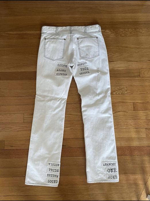 Number (N)ine Number Nine Patchwork Modern Age Poem White Denim Jeans ...