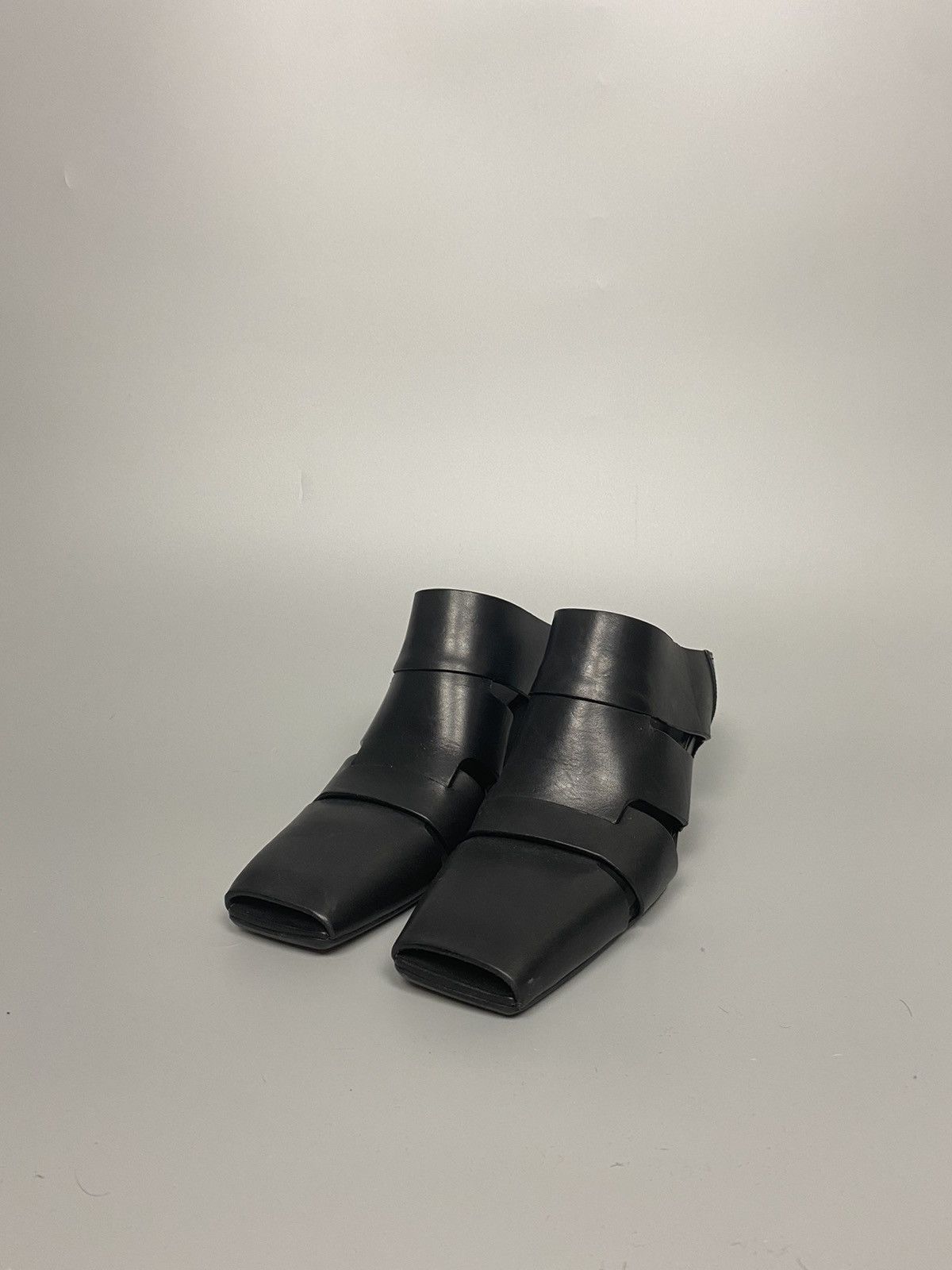 Rick Owens Square Toe Webbed Wedge Mules | Grailed