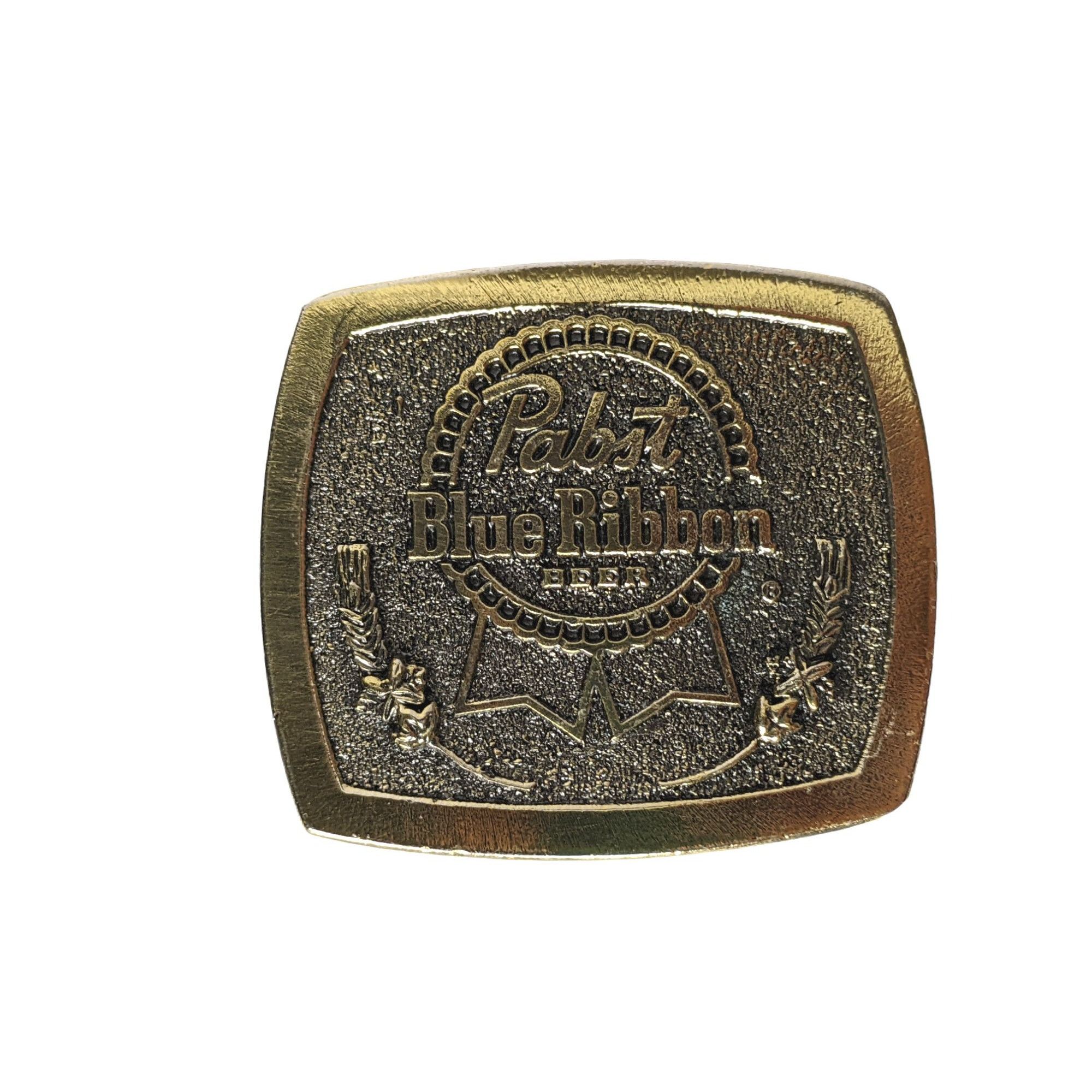 Pabst Blue Ribbon Vintage Pabst Blue Ribbon Beer Gold PBR Belt Buckle ...