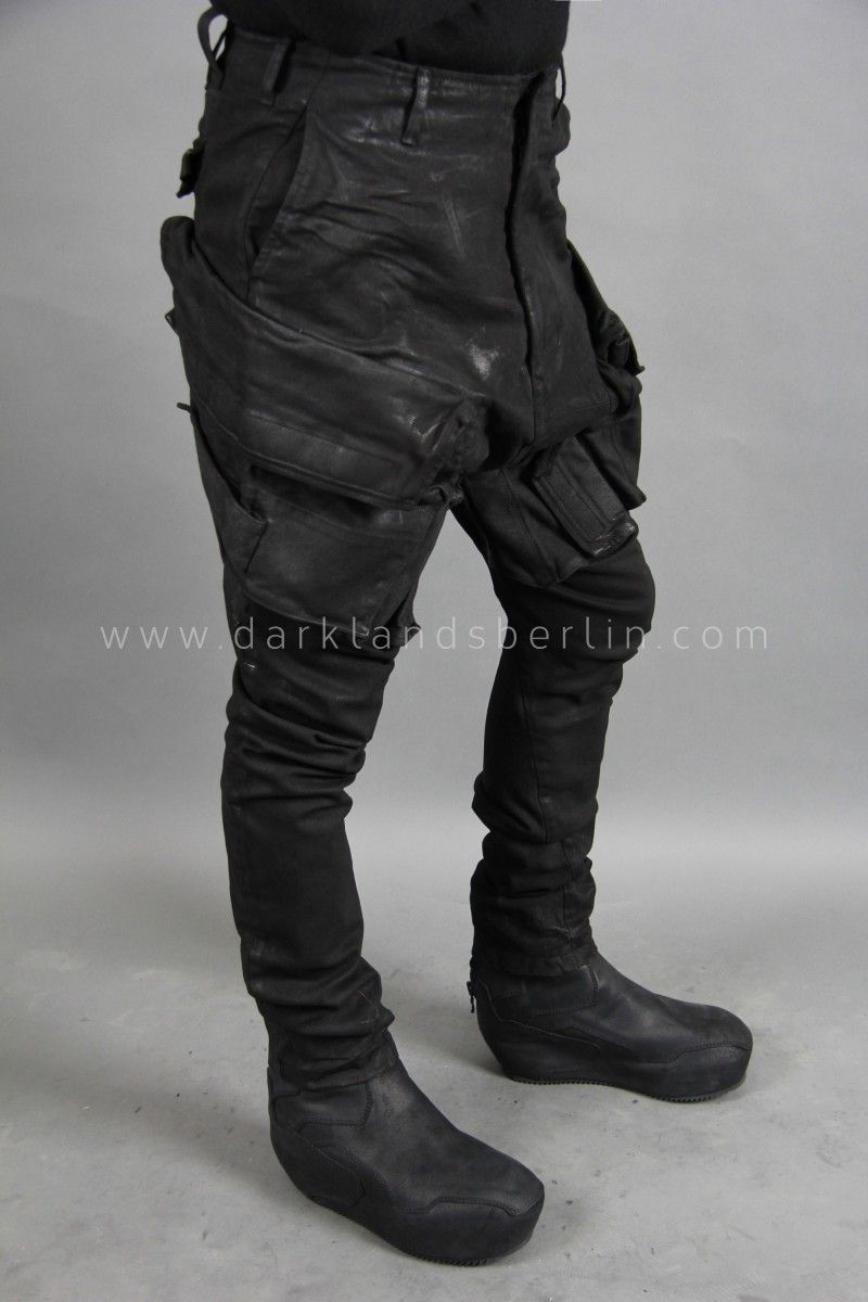 Julius $1300 JULIUS Waxed Cargo beast Gas Mask Denim Pants Ss15 Prism ...
