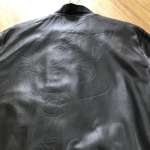 Zara Zara Man Tiger Embossed Faux Leather Jacket | Grailed