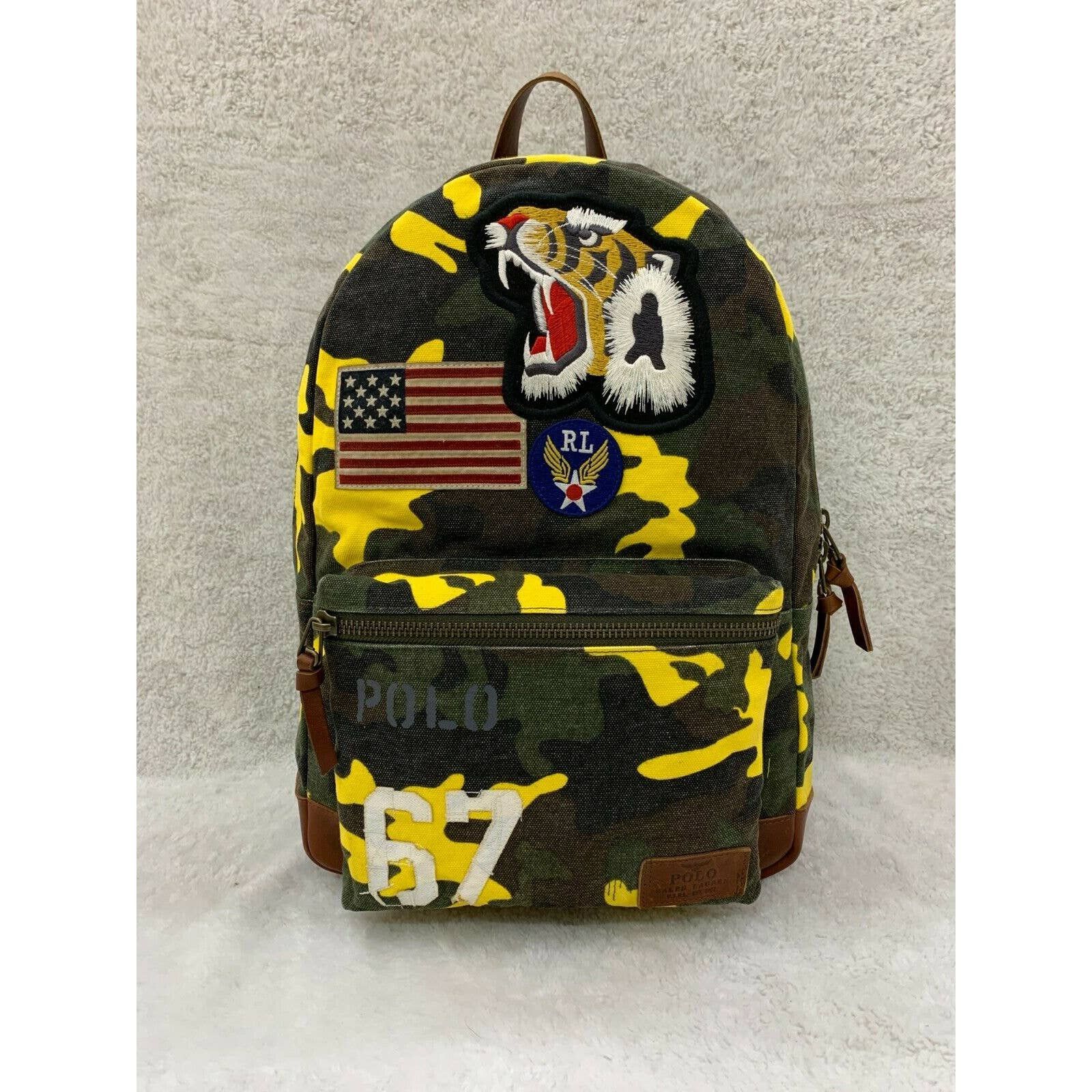 Polo Ralph Lauren Polo Ralph Lauren Tiger Yellow Canvas Backpack Travel ...