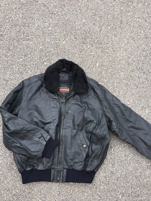 Chevignon vintage chevignon bomber leather jacket | Grailed
