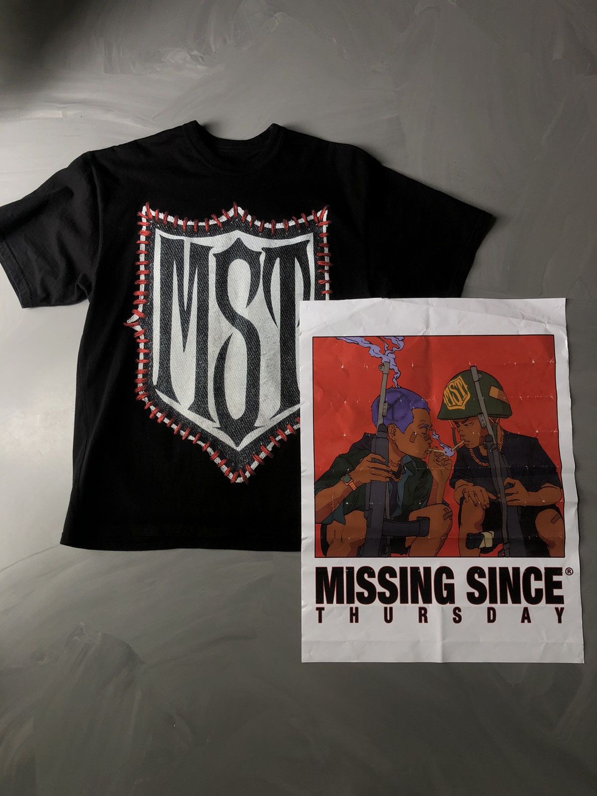 Missing Since Thursday Missing since Thursday patch tee b/w | Grailed
