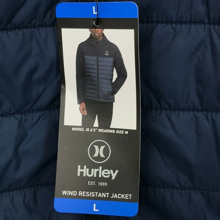 Hurley Hurley Jacket Mens LARGE Blue Wind Resistant 3 Layer Technology ...