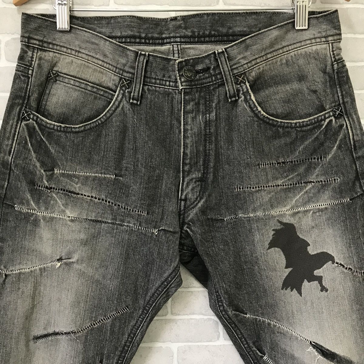 Lee Lee Rider Distressed Denim Slim fit Jeans Lil uzi Style | Grailed