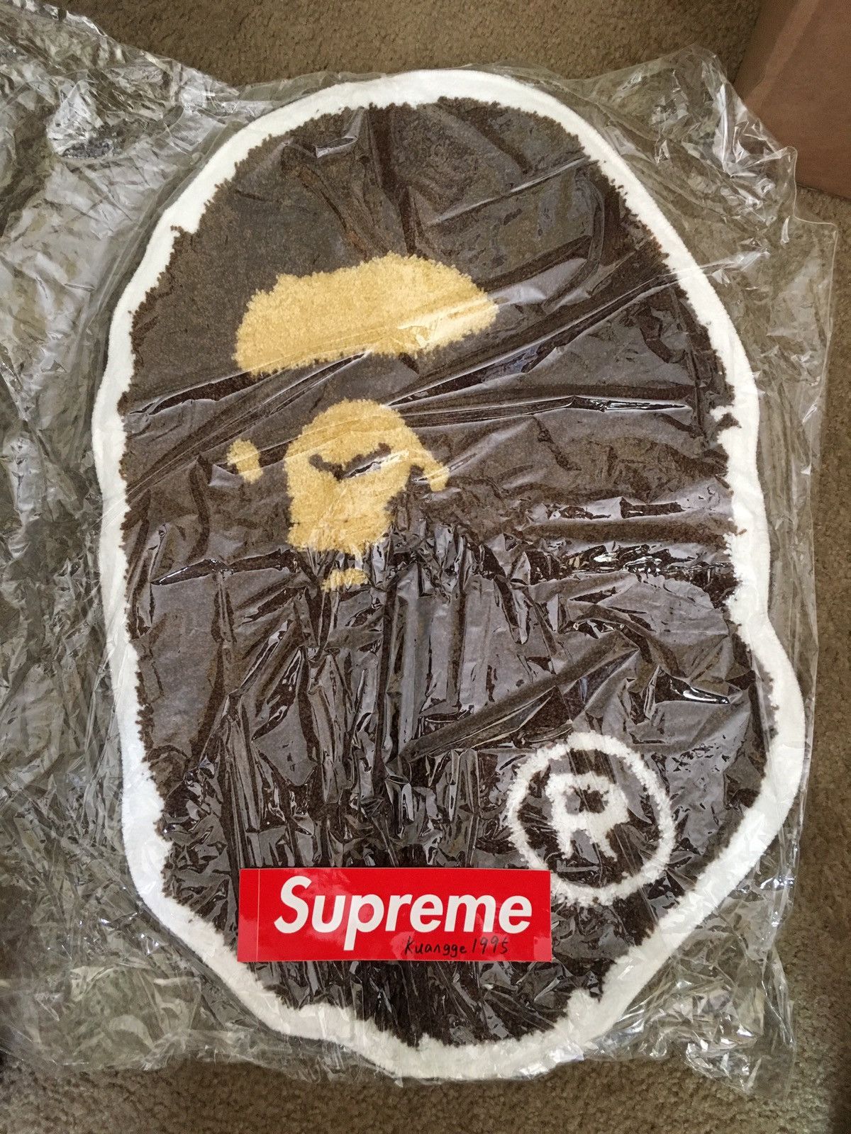 Bape A Bathing Ape Head Rug Mat Brown CAMO Supreme Cdg Tnf Bogo ...
