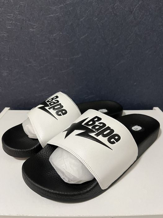 Bape NEW Bape Sta Logo Slides White | Grailed
