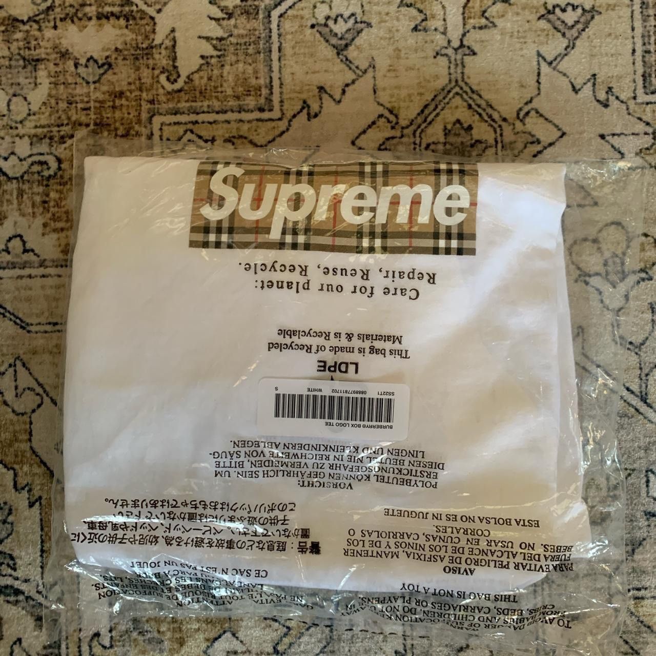 Burberry × Supreme Supreme Burberry Box Logo Tee | Grailed