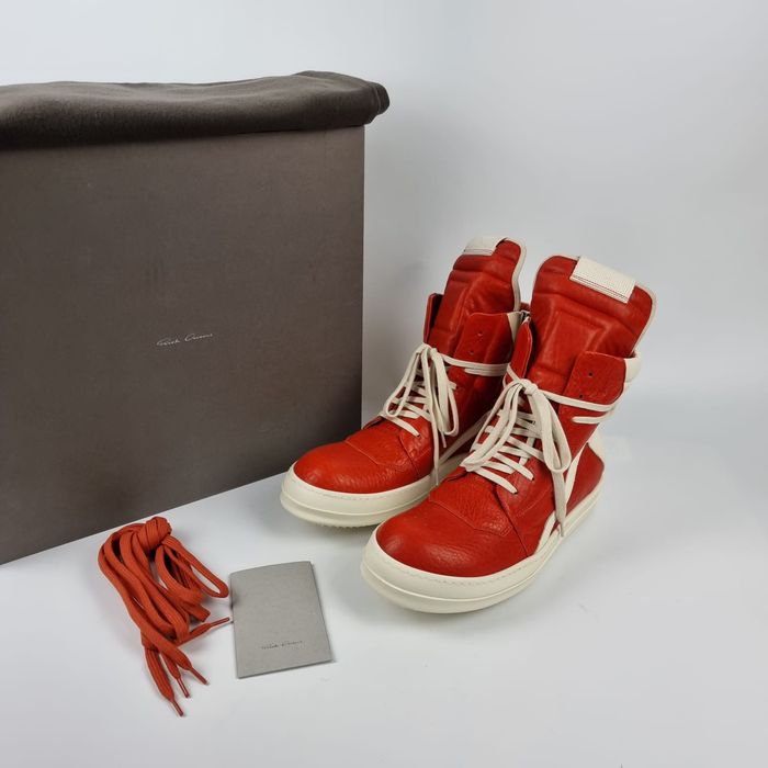 Rick Owens Rick Owens Geobasket Orange/Milk Croc Sneakers New 42 | Grailed
