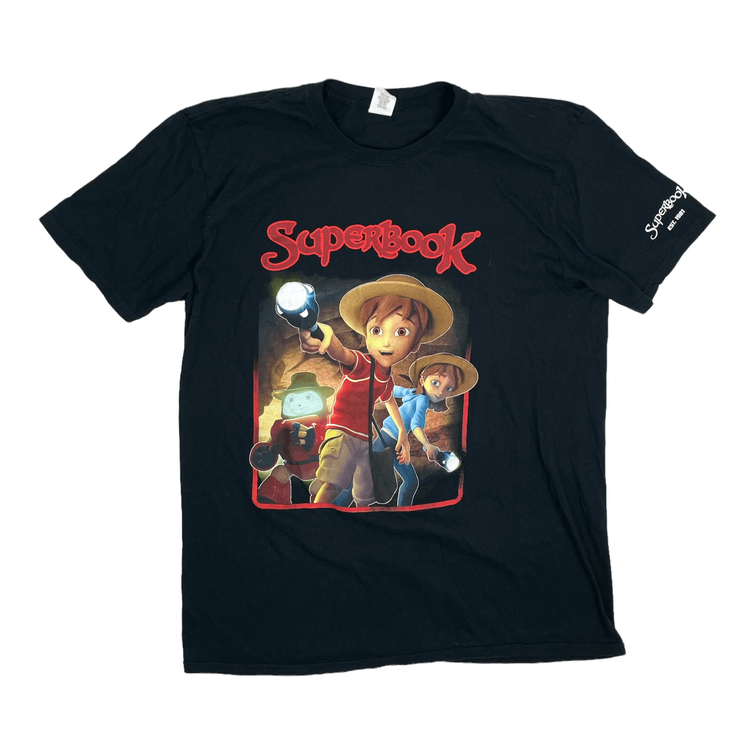 Vintage Superbook Christian Anime Cartoon Black Shirt Size XL | Grailed