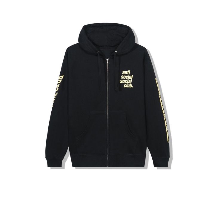Anti Social Social Club DS Yellow ASSC Split Black Zip Hoodie BAPE KITH ...