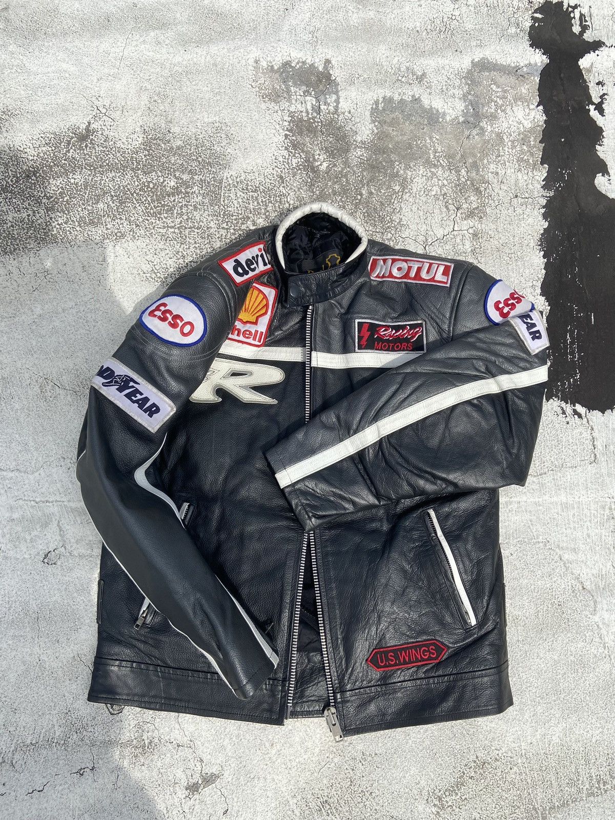 Genuine Leather × Racing × Vintage 90s Moto Racing Jacket | Grailed