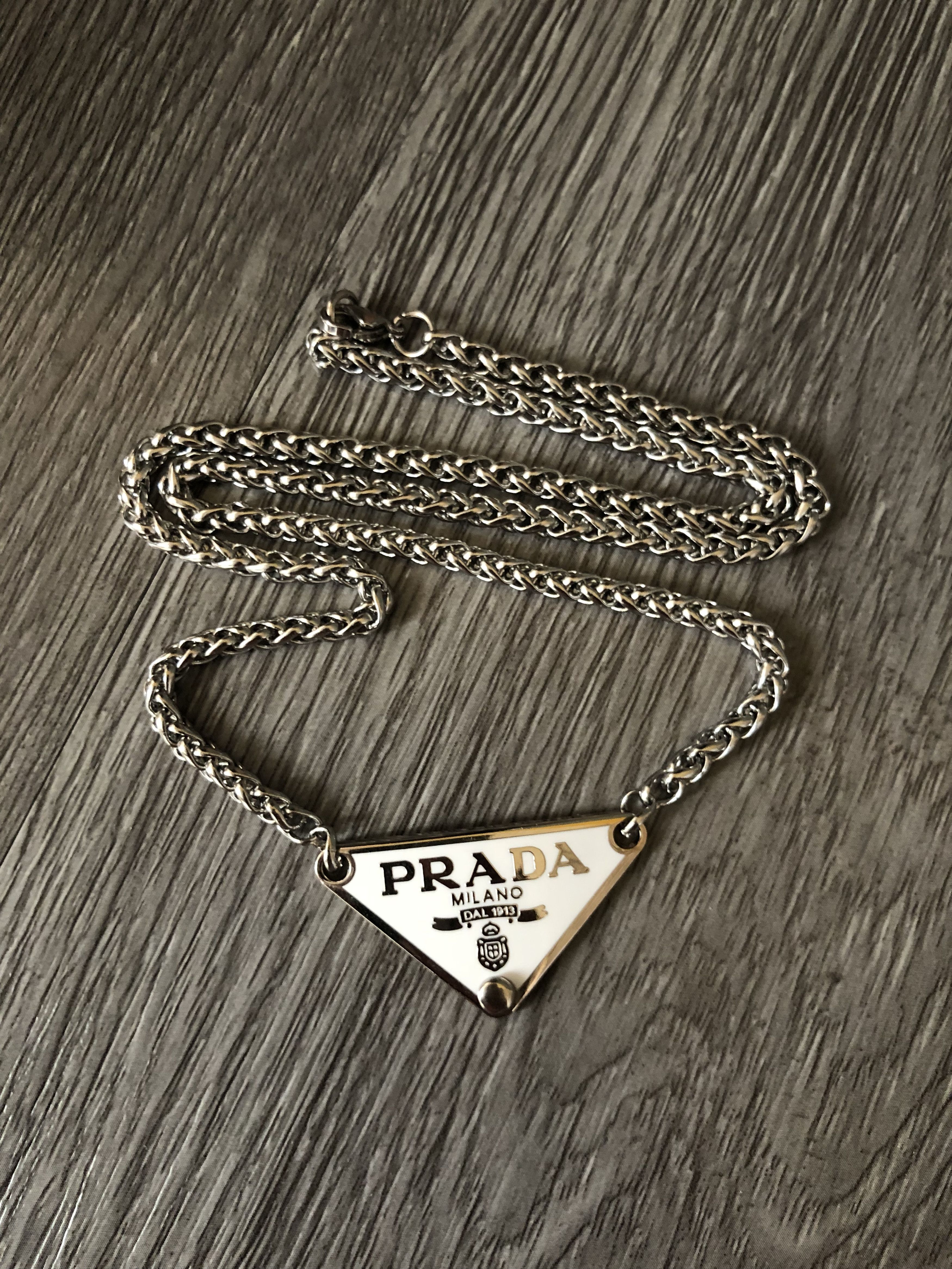 Prada Prada Milano triangle pendant on Necklace Chain | Grailed
