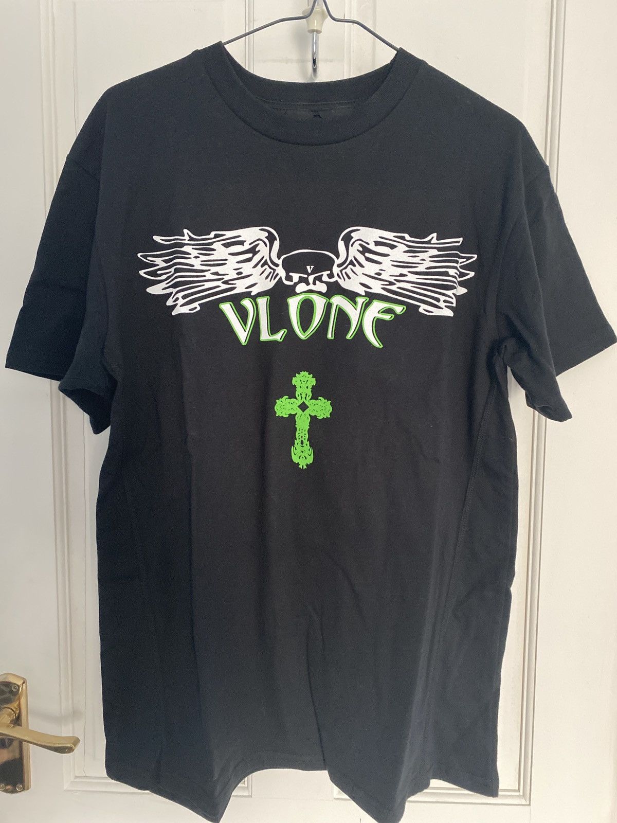 Vlone Cross and wings vlone black t shirt | Grailed