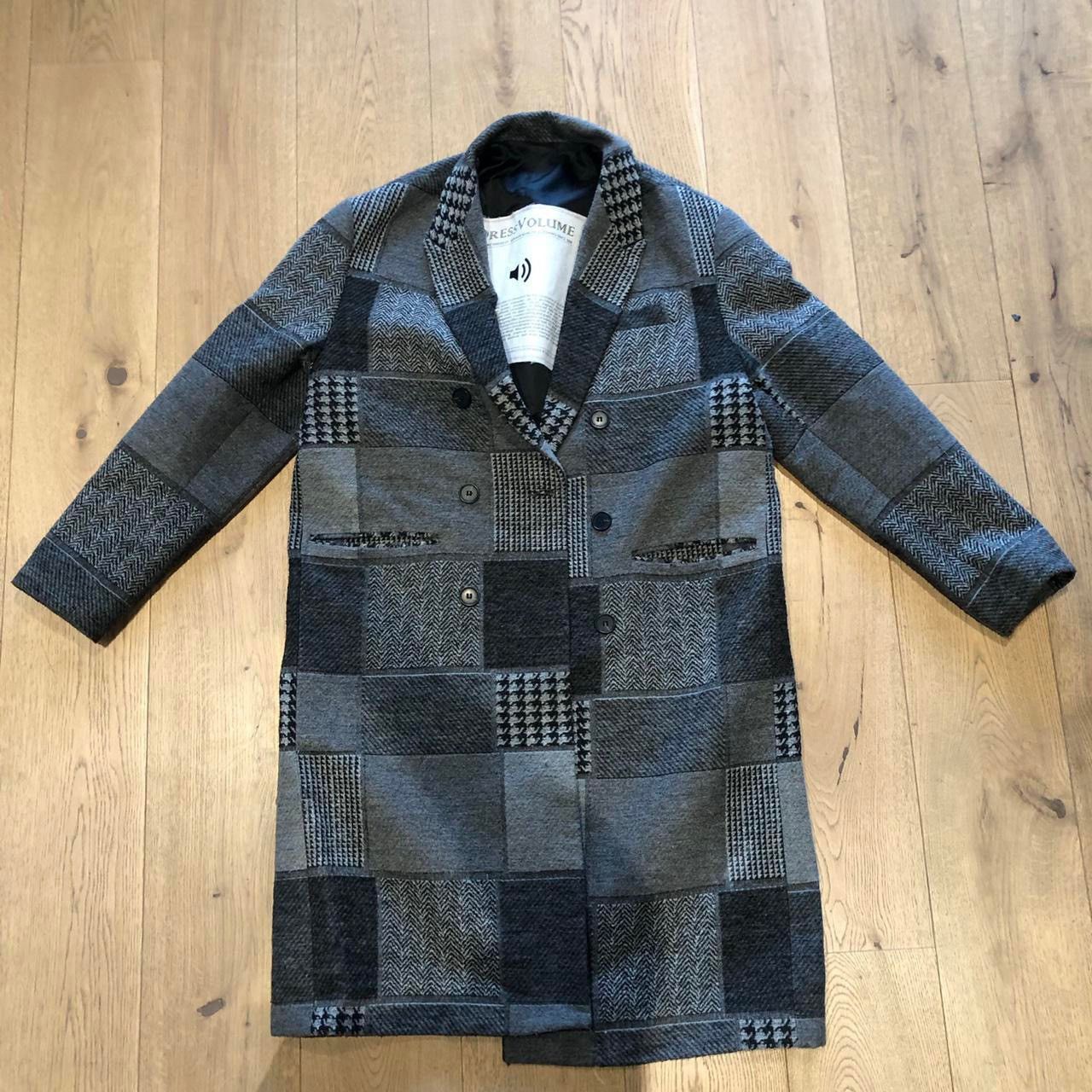 Vintage Japanese grey Patchwork oversized double breasted overcoat ...